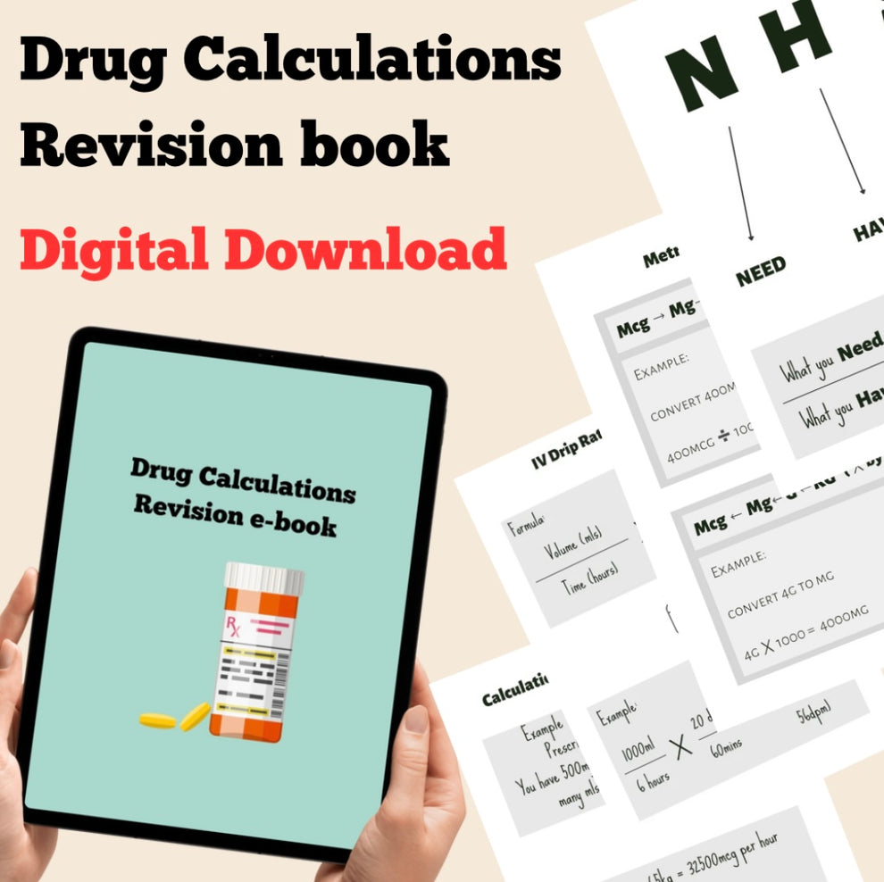 Drug Calculations Revision E Book (DIGITAL PDF) – Nurse Bec Supplies